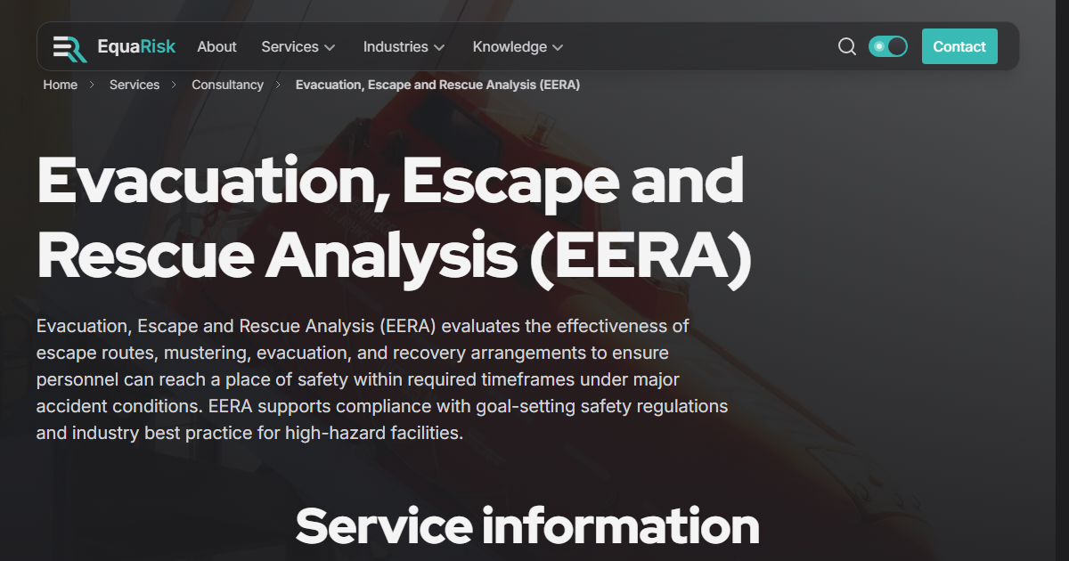 Evacuation, Escape and Rescue Analysis (EERA) | Consultancy Services ...